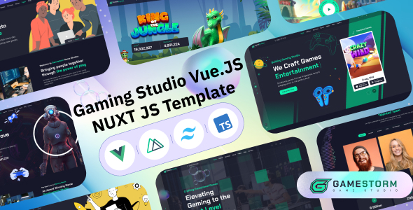 Gamestorm - Gaming Studio Vue.JS NUXT JS Template by UIAXIS | ThemeForest